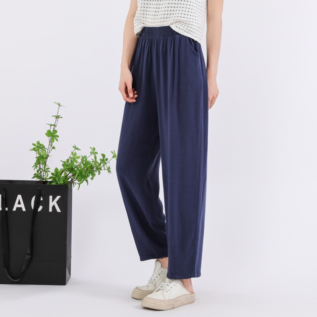 Cotton and linen washed nine-point pants for women 2024 summer new thin ...