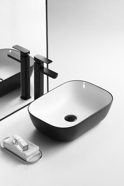 Simple countertop basin single basin black home bathroom basin ...