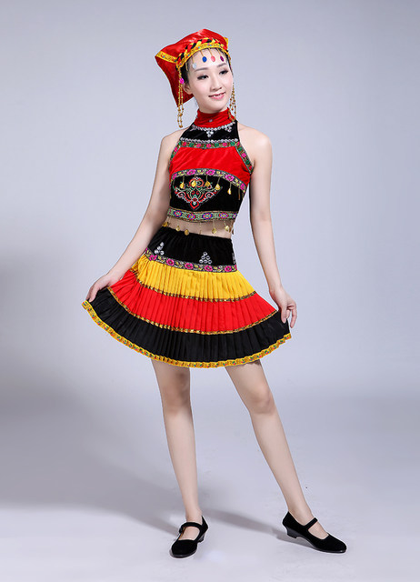 Yi costumes new Yi costumes adult six hundred pleated skirt performance ...