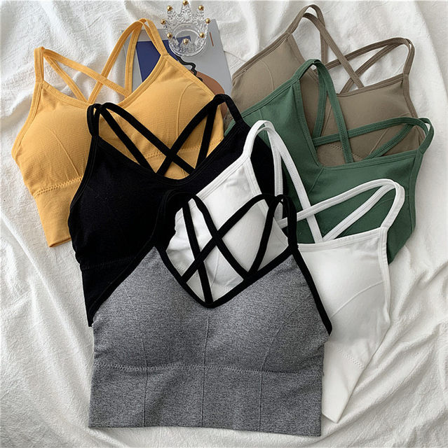 Crossed back bra bra underwear suspender vest for women with breast ...