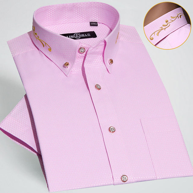 Pink shirt men's long-sleeved groom's wedding dress fashionable ...