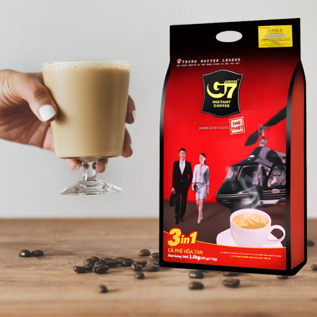 Vietnam's original imported Central Plains G7 coffee triple -in -one fast -soluble coffee powder ...