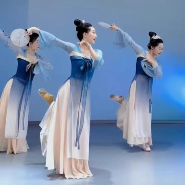 Classical dance clothing female elegant body rhyme gauze Chinese style ...