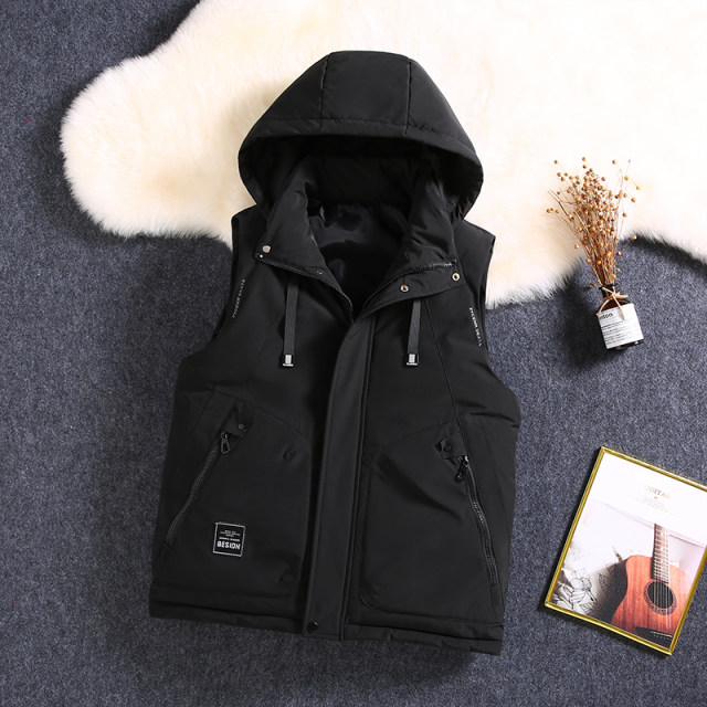 Vest Men's Autumn and Winter Korean Style Trendy Handsome Warm Vest Thickened Vest Clip Down ...