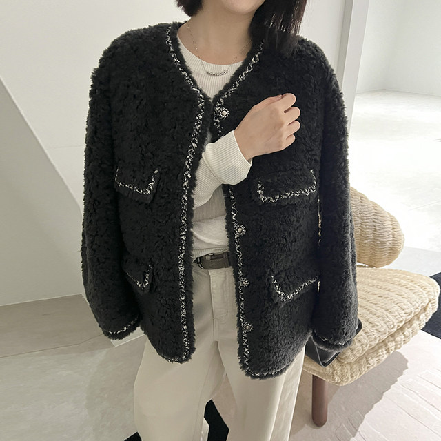Xiaoxiangfeng lamb wool coat for women European station 2024 autumn new ...