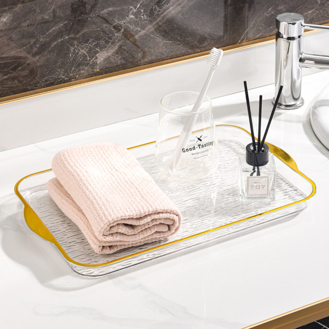 Light luxury tea tray tray for home use with tea cups, water cups, tea ...