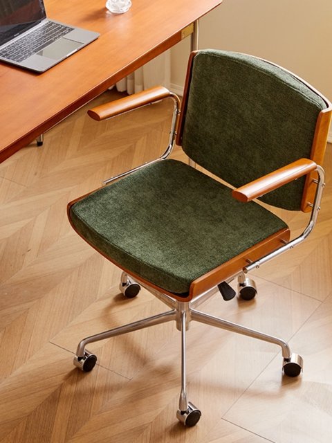 Solid wood retro computer chair home lifting office chair transfer ...