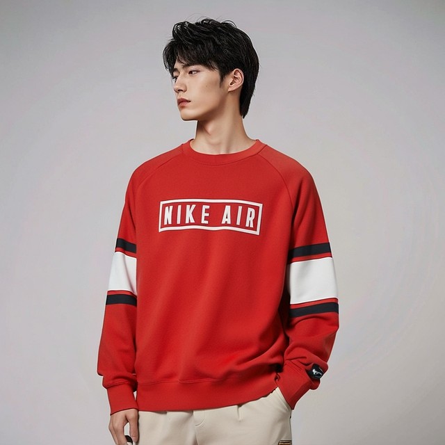 Nike/Nike men's autumn and winter velvet sports and leisure round neck ...
