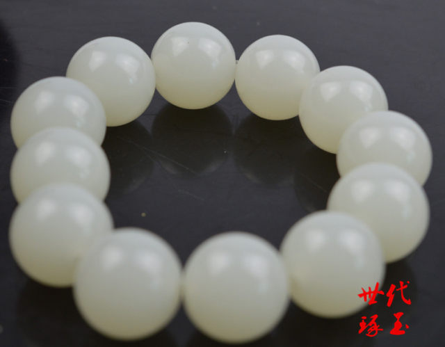 Xinjiang jade 18mm Hetian jade seed material jade bracelet mutton fat ...