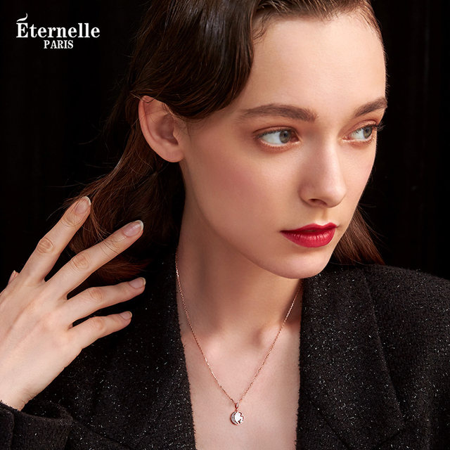 French Eternelle Original Design Super Fairy Neck Chain Pure Silver Star Month Pendant Simple ...