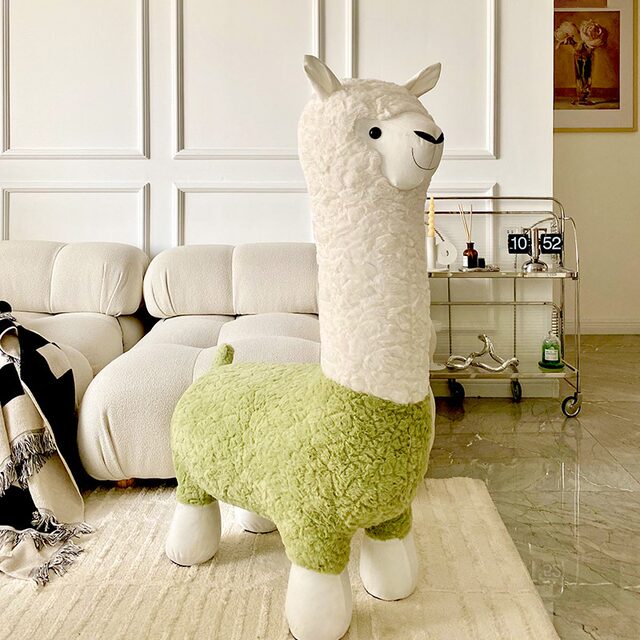 Alpaca seat stool chair animal stool floor-standing Internet celebrity ...