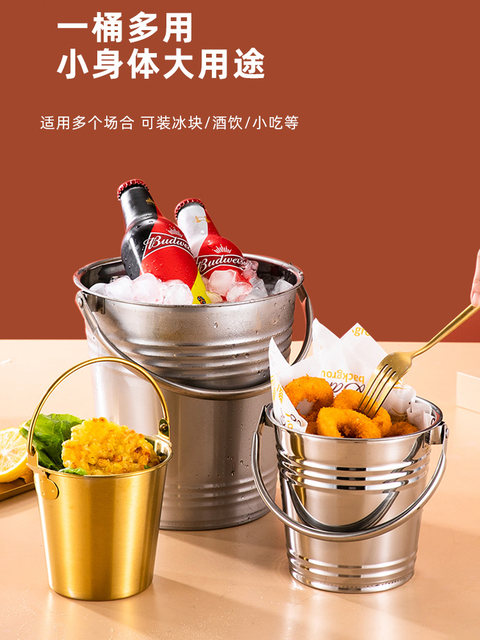 Internet celebrity ice bucket household stainless steel ice bucket bar ...