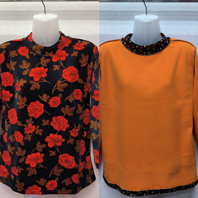Grandma Bulls Warm T -shirt Together, Elderly Half -neckment Winter ...