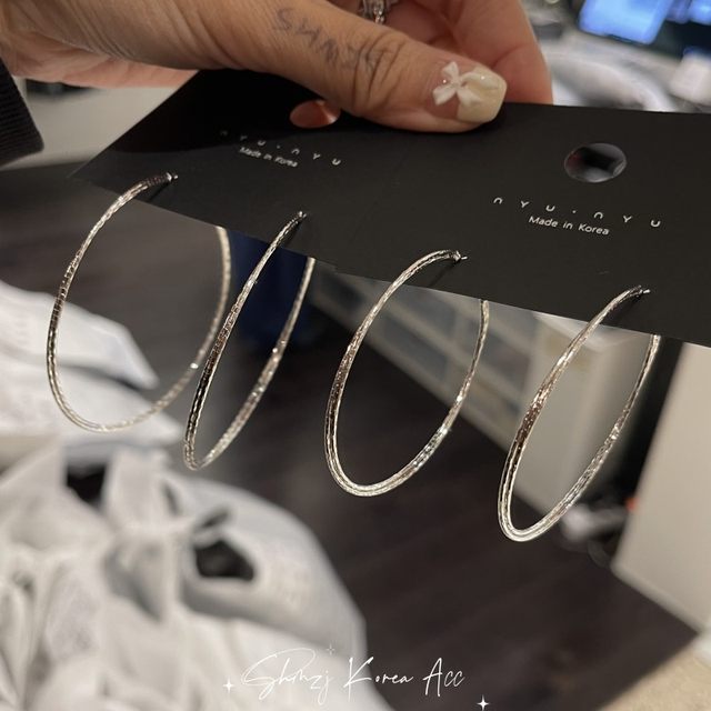 Korean Dongdaemun nyunyu earrings, high-end metal large earrings ...