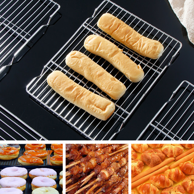 Rectangular stainless steel barbecue rack small bread cooling mesh oil ...