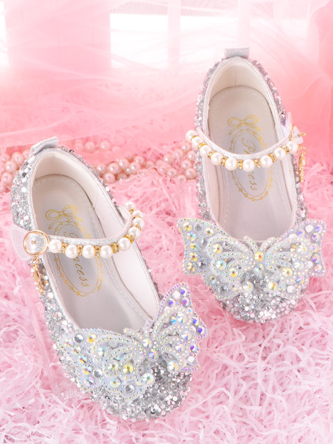 Girls' Leather Shoes Spring and Autumn Princess Elsa's Shoes Little ...