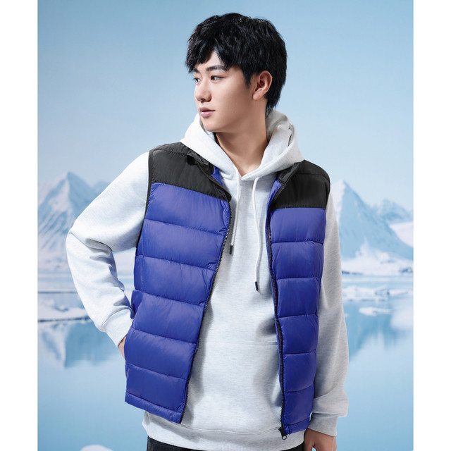 SA Zhenvis Men's Mooding Vest Jacket 2024 Winter New Men's Color ...