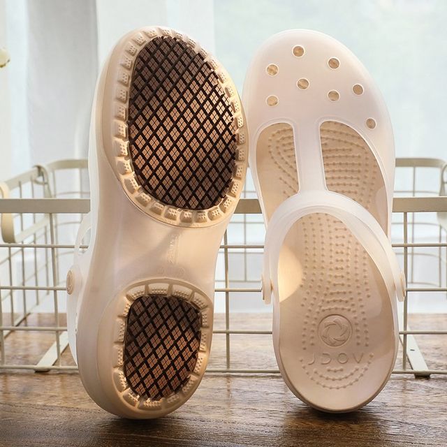 JDOV Crocs women's summer fashion non-slip beach shoes outdoor soft ...