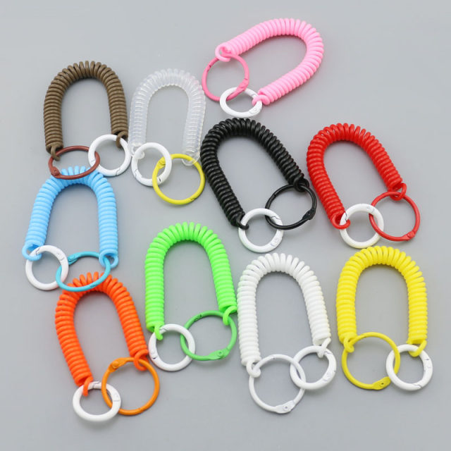 DIY jewelry accessories 12cm plastic spring wrist rope phone cord key ...