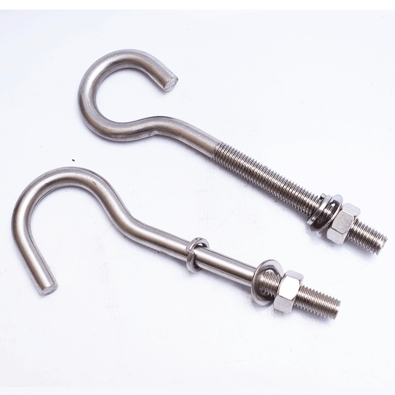 Stainless steel question mark hook threaded hook custom curved open ...