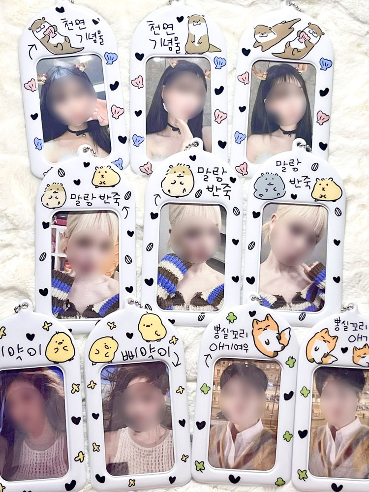 Ducky World Simple Line Animal Photo Card Set - PVC Hanging Holder