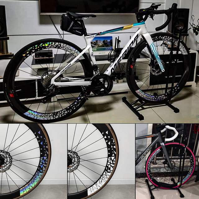 Customized road bicycle wheel set stickers color-changing wheel hub ...