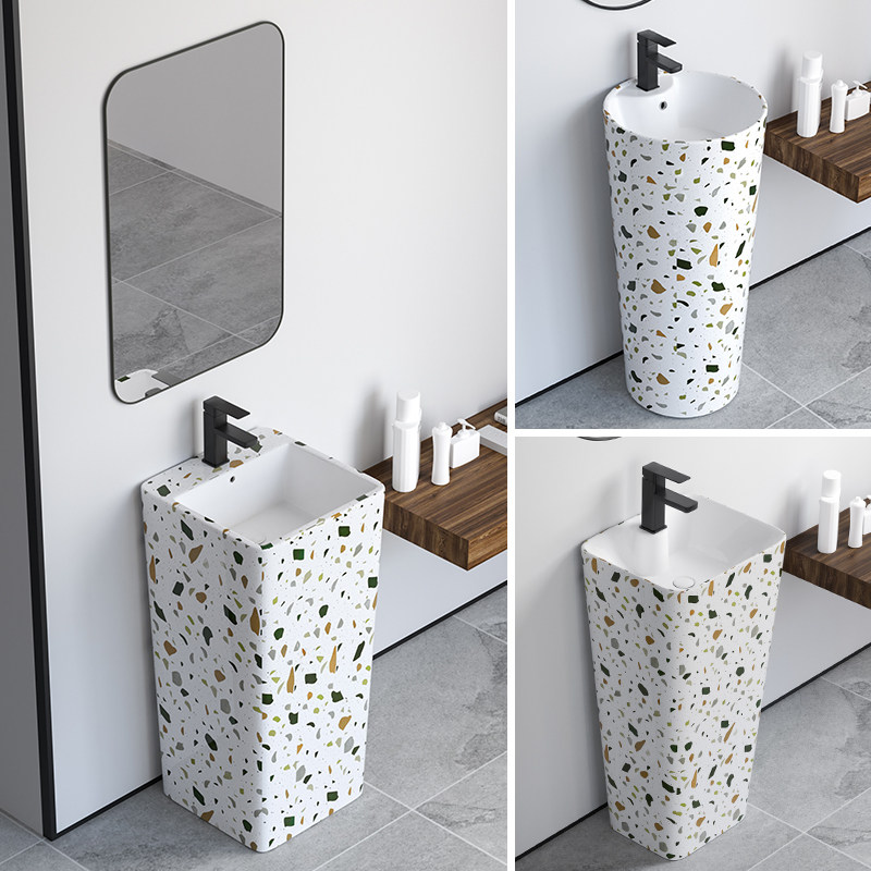 King Ballet Gold Edge Ceramic Basin - Single Hole Washbasin