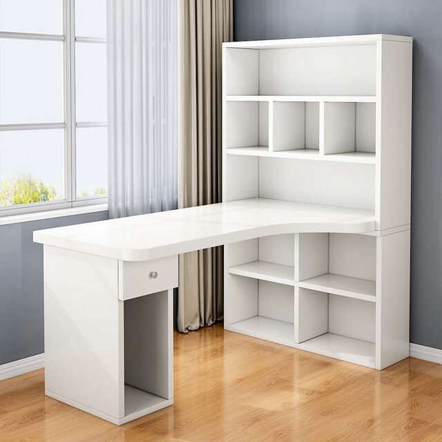 Computer desktop table corner desk bookshelf bookcase combination home ...