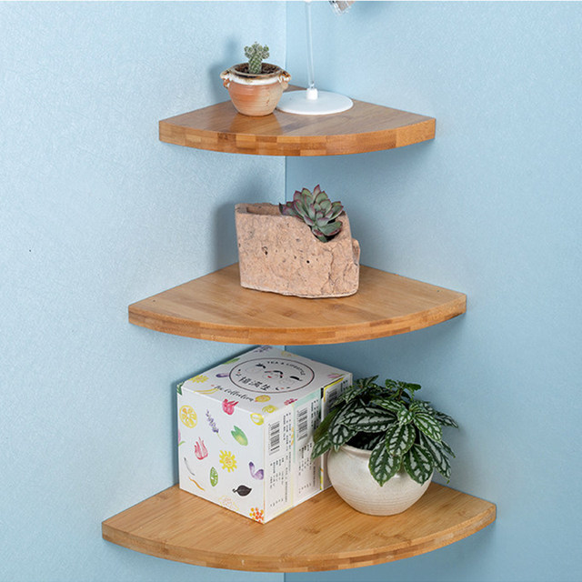 Wall corner fan-shaped shelf partition shelf wall hanging living room ...