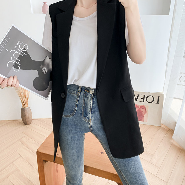 Spring and Autumn Korean Style Vest One Button Vest Women Korean Style ...
