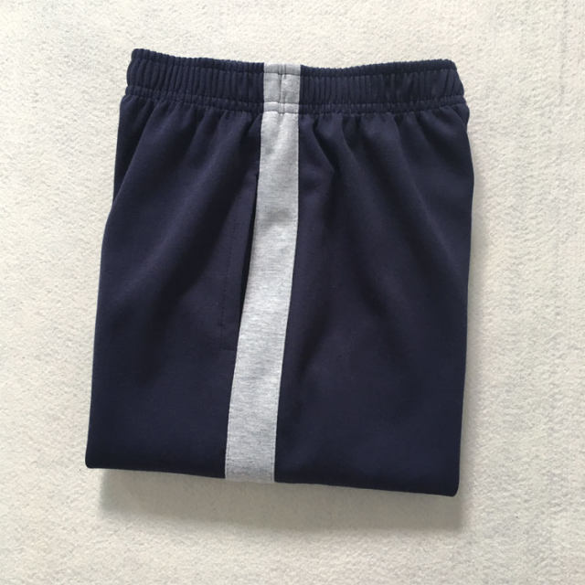 Dark blue student pants pure cotton side gray striped men's universal ...