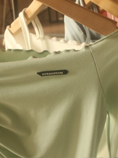 Sweet and spicy girl one-length tight T-shirt, drawstring, slim and ...