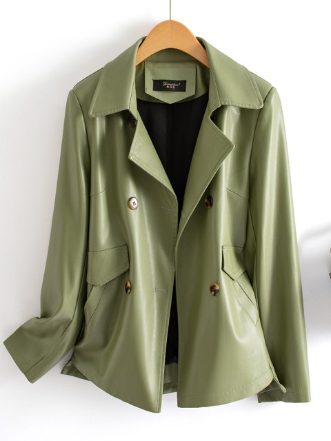 Sheepskin small leather jacket for women for women 2025 spring and ...