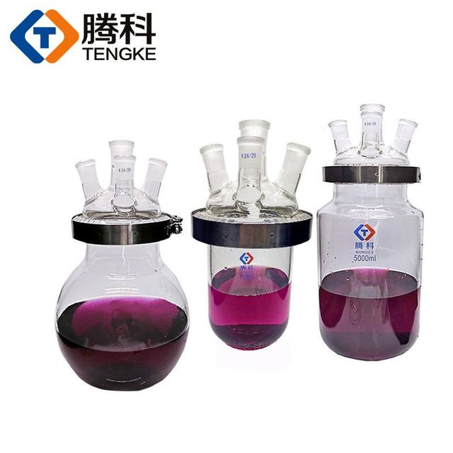 Flask open reactor flat bottom four-mouth round bottom glass Tengke ...