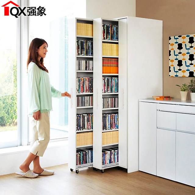 Dust-proof drawer push-pull bookcase can move multi-function hidden ...