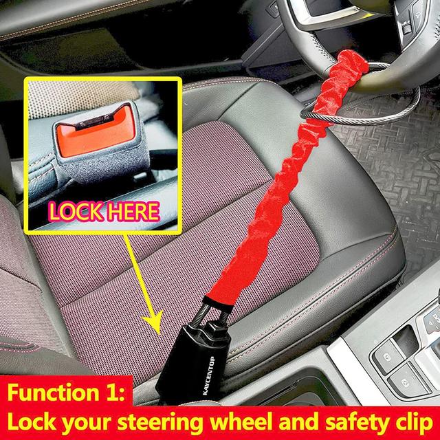 Car steering wheel lock, universal safety belt buckle lock, rope lock ...
