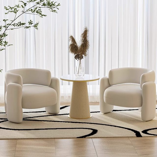 Modern simple single sofa balcony reception area negotiation table and ...