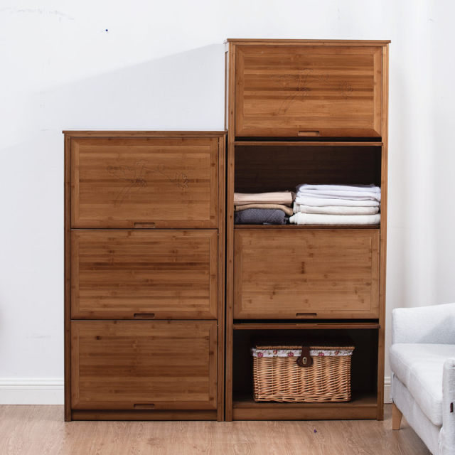 Solid wood bucket cabinet locker bedroom drawer storage cabinet ...