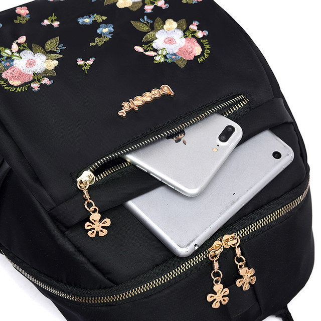 2024 New Oxford Cloth Backpack Women's Canvas Ethnic Style Embroidery ...