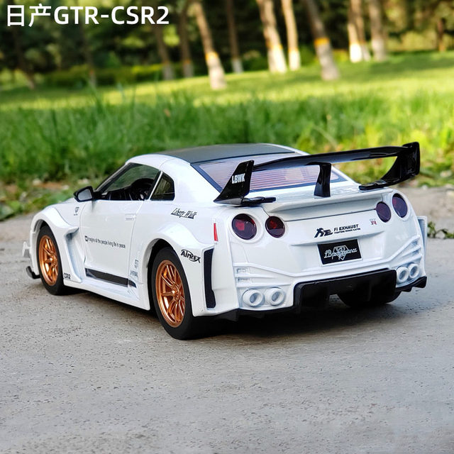 1:24 Nissan GTR-CSR2 alloy sports car model sound and light pullback ...