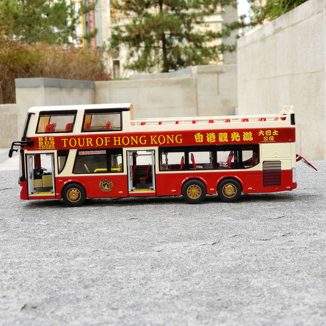 1:42 Hong Kong sightseeing bus alloy car model double-decker tourist ...