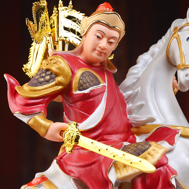 Dai Yutang ceramic horse general statues, a pair of Fujian yellow trots and Huang Xiaole, left ...