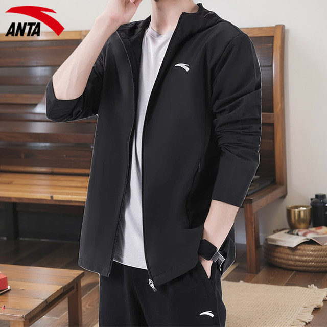 ANTA Jacket Men's Hooded 2024 New Autumn Woven Water-Repellent Jacket ...