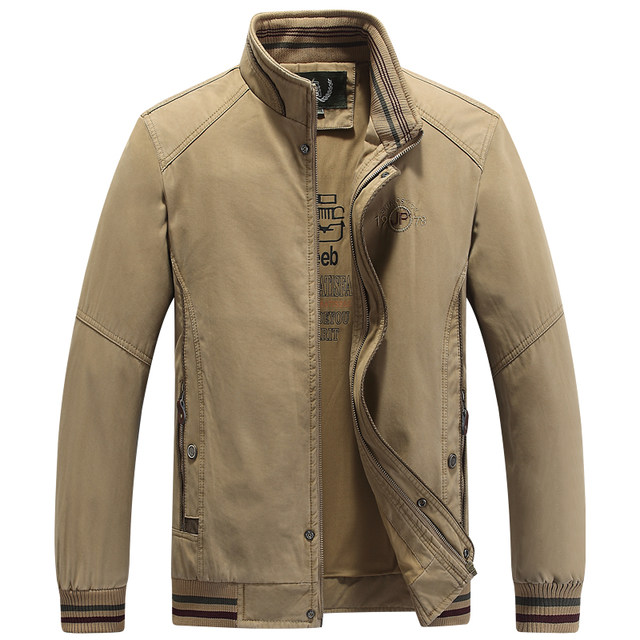 New casual fashion men's spring and autumn jacket men's stand collar ...