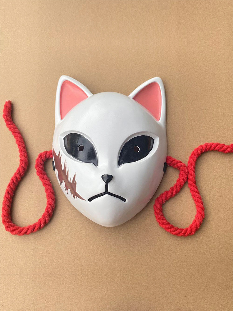 Demon Slayer Rabbit Mask - Sjajna Puna Pokrivena Maska za Cosplay ...