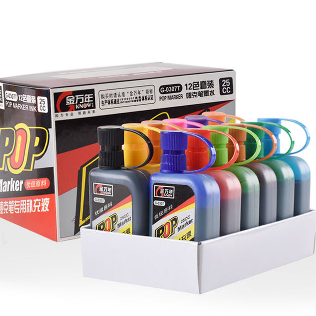 Jin Wannian Mark Pen Refill Liquid Pop Pen Ink 12 Color Mark Pen Mark ...
