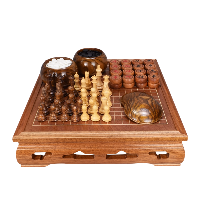 Yusheng Three-in-One Chess Table Mahogany Go Chinese International ...