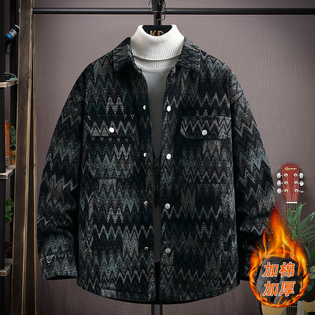 American trendy brand lapel denim jacket for men in autumn and winter ...