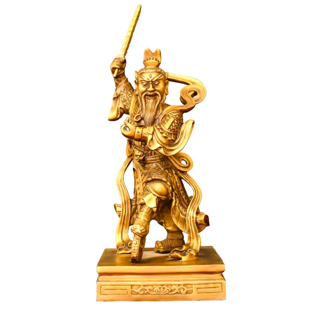 Pure copper Wang Lingguan ornaments Wang Tianjun bronze statue three ...