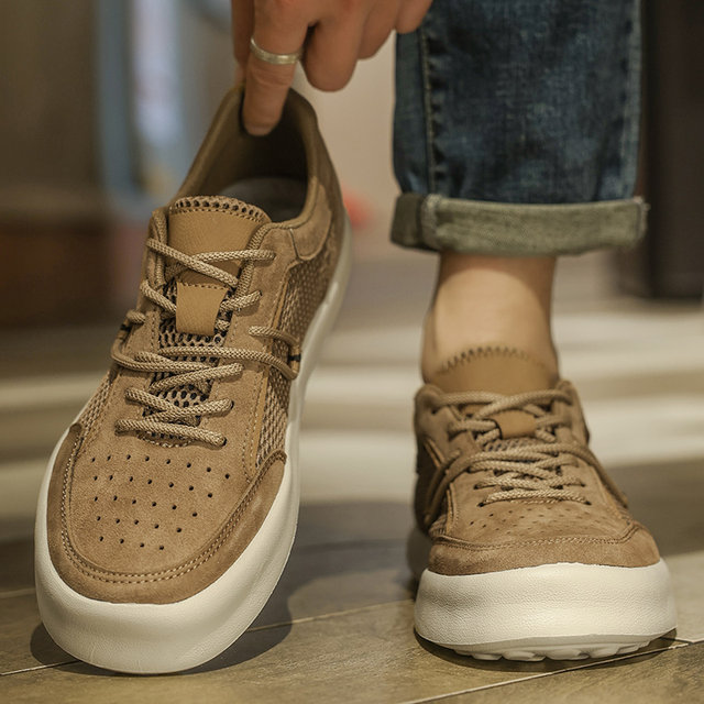 Summer breathable men's shoes thin mesh shoes men's fashionable retro ...